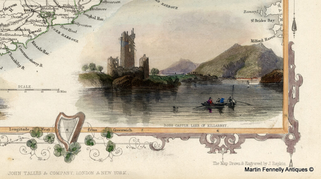 054 Sold Map Ireland – 1851 – Engraved by Rapkin – Published by Tallis ...