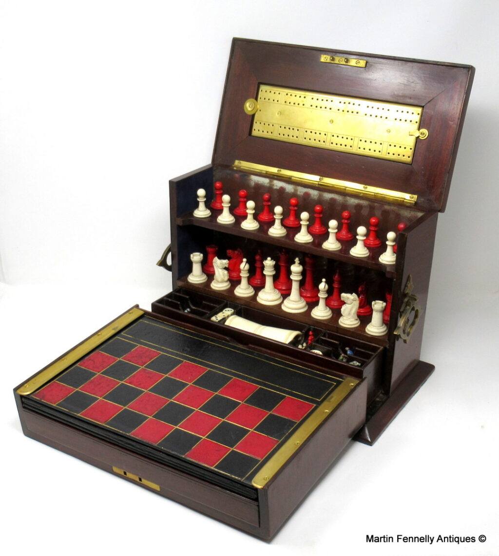 434 Sold Stunning Late Victorian Games Compendium – Mahogany – Circa ...