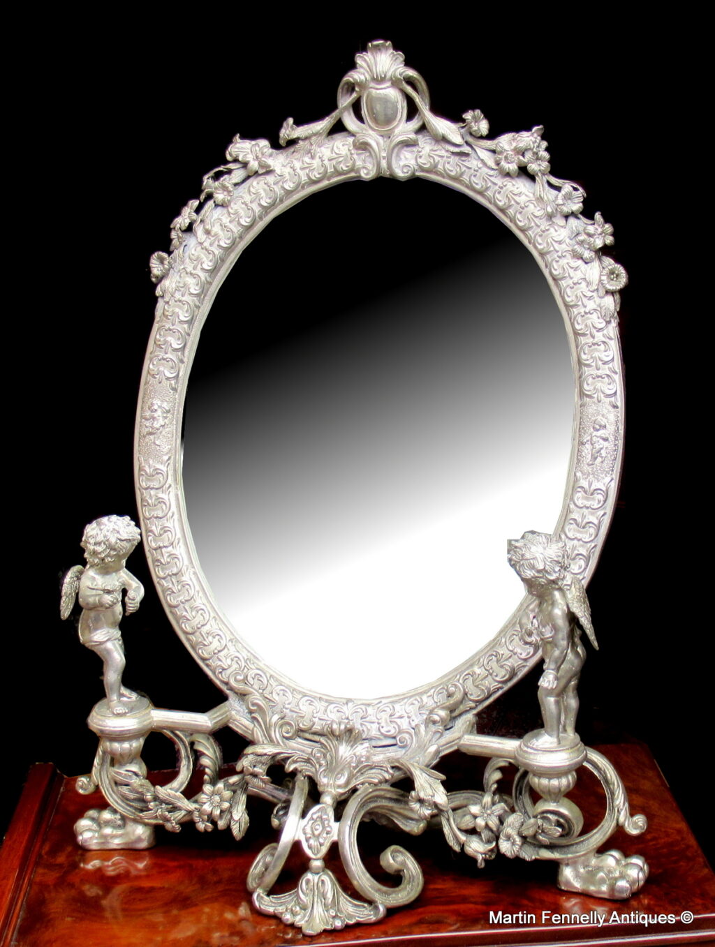 948 Superb French Cherubic Themed French Dressing Table Mirror Circa ...