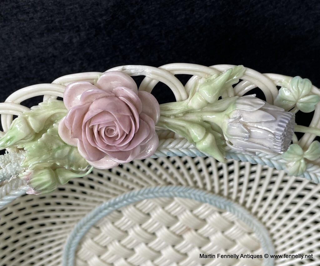 785 Classic 4 Strand Irish Belleek Basket – Flowers and Shamrocks ...