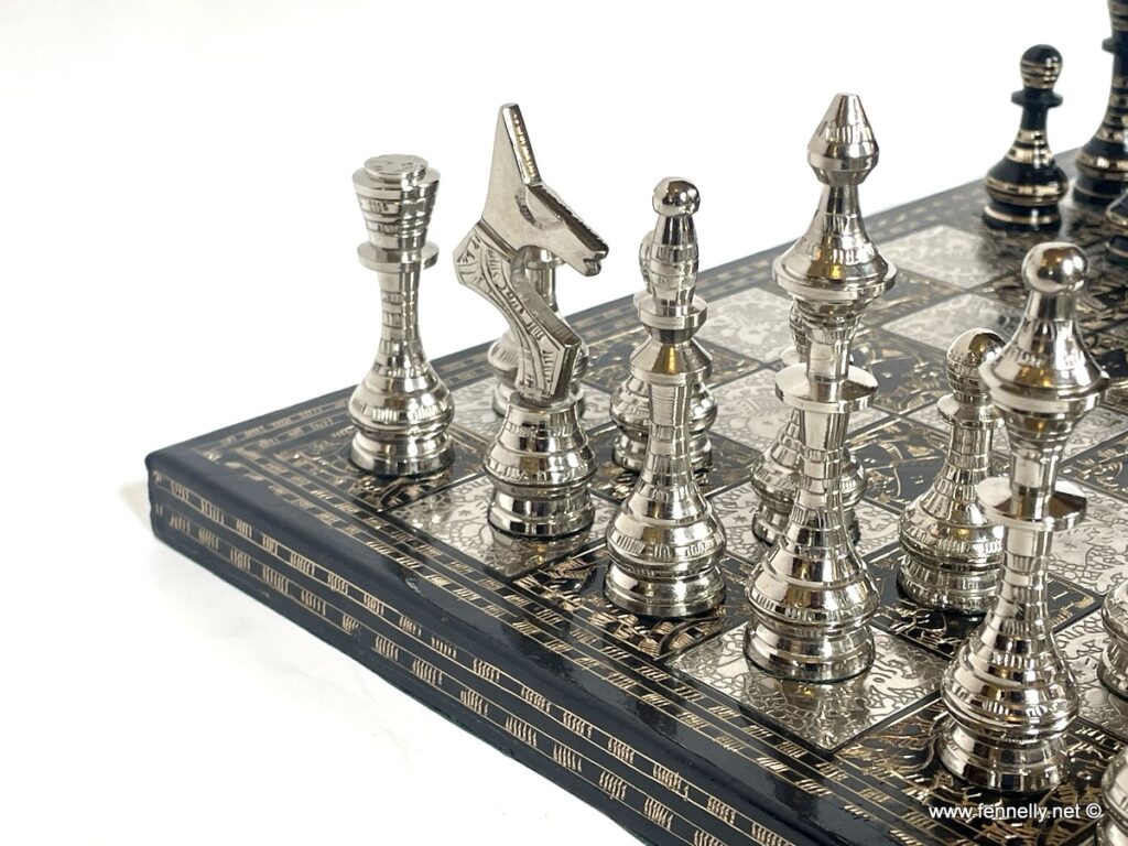 273 Beautiful Brass Chess Set – Brass – Tribal Design – Cased – Martin ...