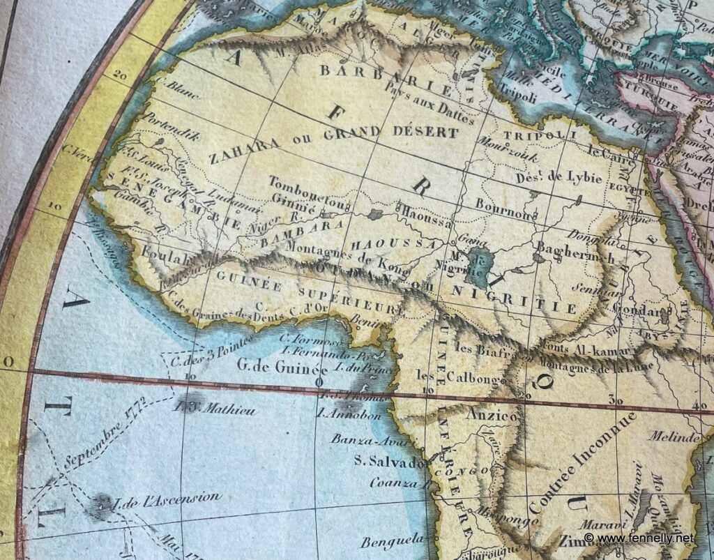 067 Mappe Monde (World Map) – Robert de Vaugondy – 1821 – Martin Fennelly