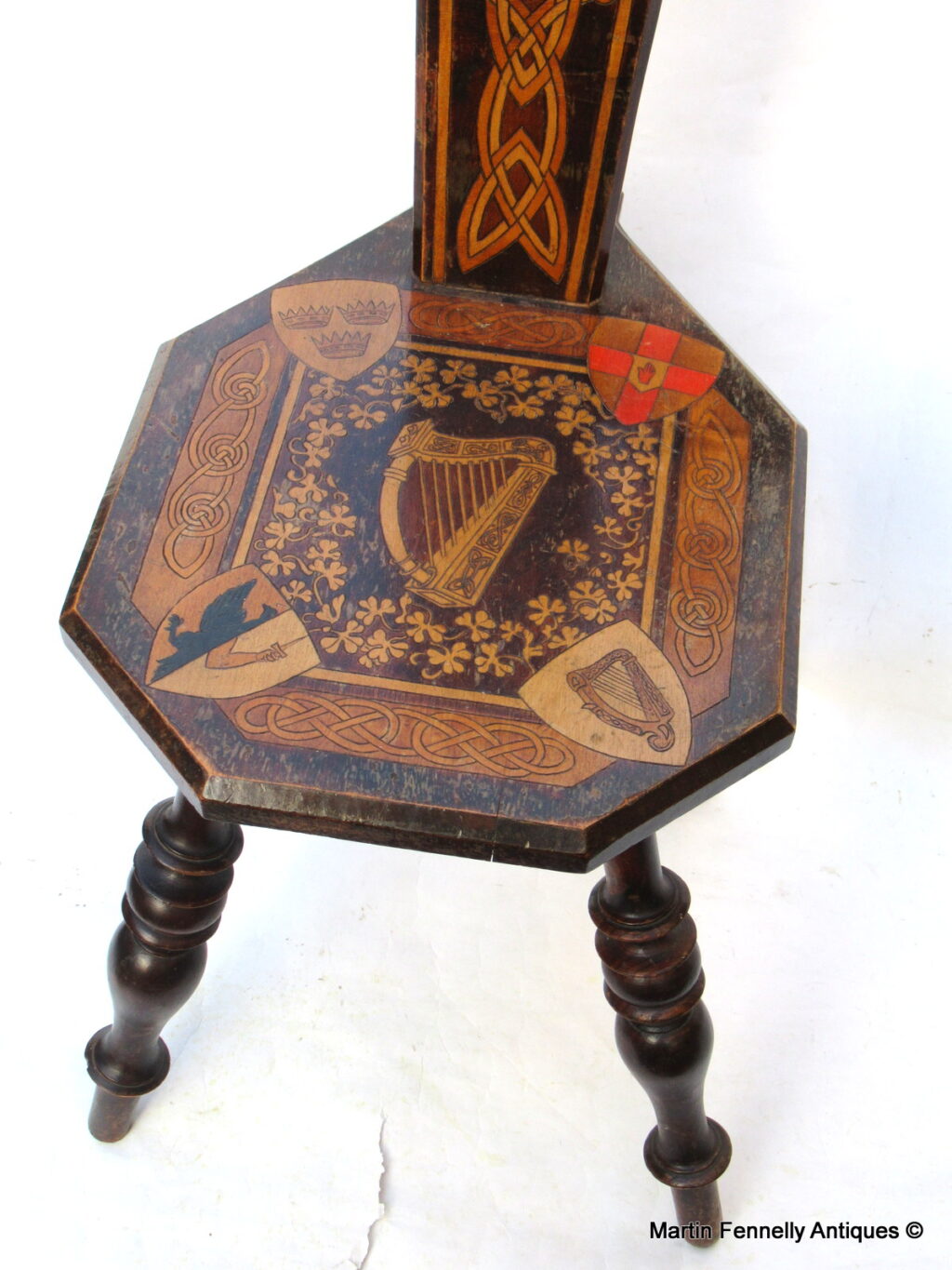 521 Sold Rare Irish Harp Chair - Circa 1880 - Killarneyware - Kerry ...