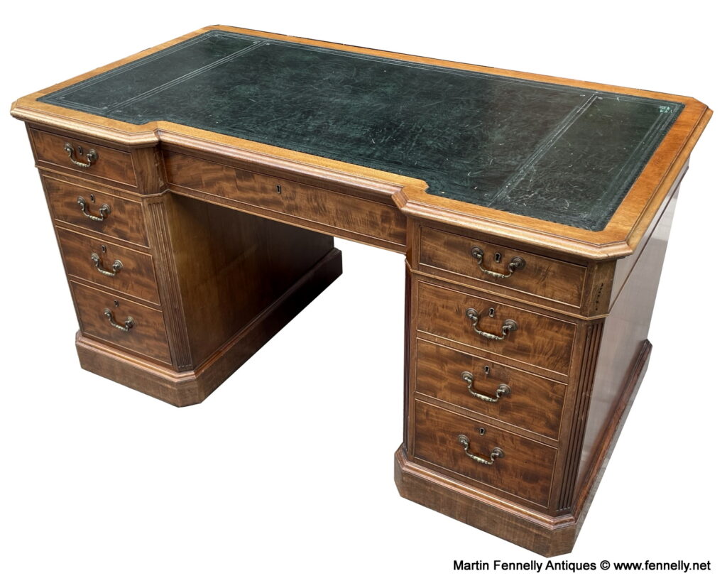 080 Sold Irish Mahogany Desk – Hicks of Dublin – Circa 1910 – Martin ...