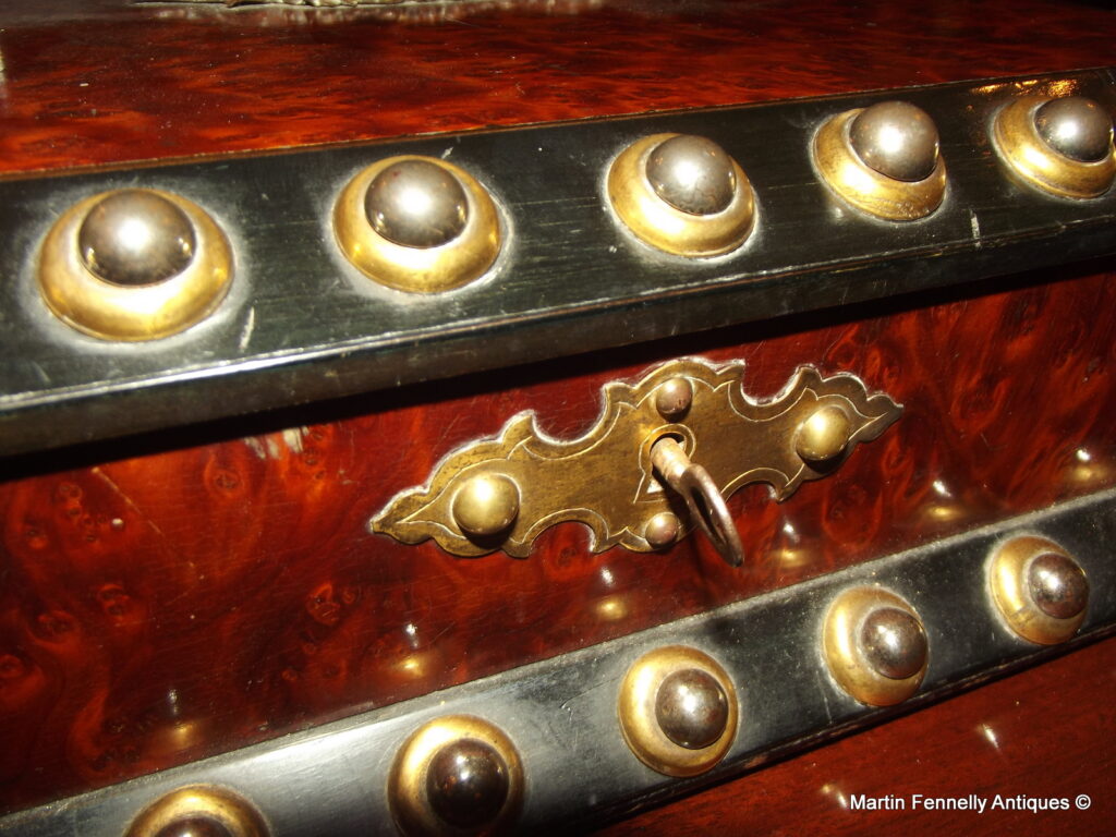 912 Sold Ornate Birds Eye Maple Casket - Circa 1900 - Martin Fennelly